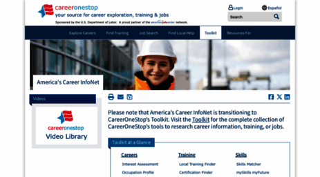 Visit Acinet.org - America's Career InfoNet Toolkit | CareerOneStop.