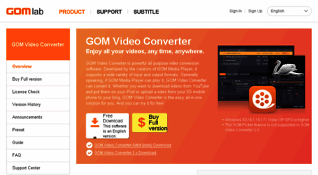 Visit Converter.gomlab.com - Free Video Encoding SoftwareㅣGOM Encoder.