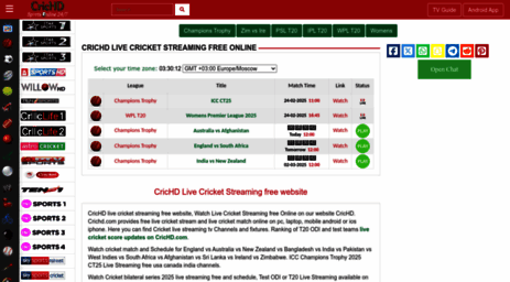 Visit Crichd.com - CricHD Live Cricket Streaming - Watch Cricket Streams.