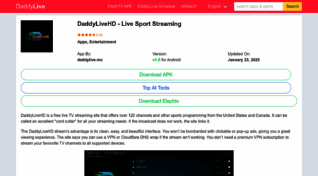 Visit Daddylivehd.net - DaddyLiveHd - Live Sport Streaming Website.