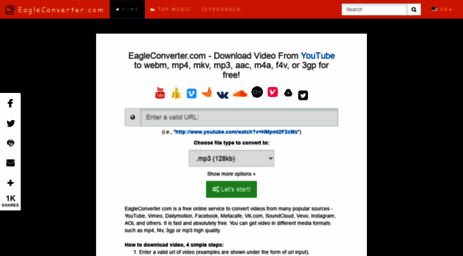 Visit Eagleconverter.com - EagleConverter.com - download online videos in mp3 or mp4.