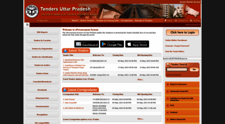 Visit Etender.up.nic.in - EProcurement System Government of Uttar Pradesh.