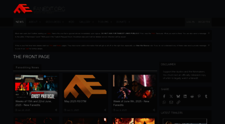 Visit Fanedit.org - THE FRONT PAGE | Fanedit.org Forums.
