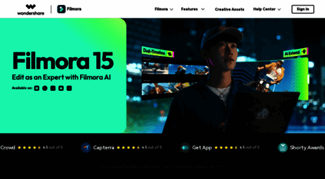 Visit Filmora.wondershare.net - Wondershare Filmora – AI-Powered Video Editing Software.