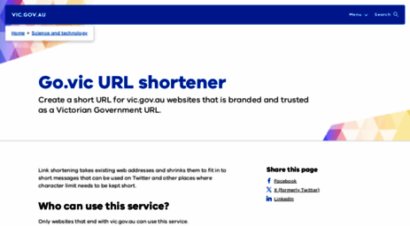 Visit Go.vic.gov.au - Go.vic URL shortener | vic.gov.au.