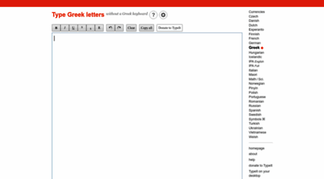 Visit Greek.typeit.org - Type Greek letters - online Greek keyboard.