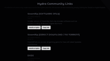 Visit Hydralinks.cloud - Hydra Library | Links for Hydra Launcher.