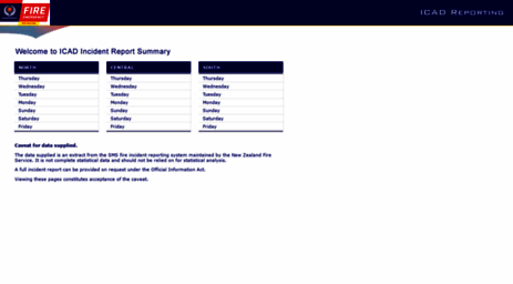 Visit Incidents.fire.org.nz - ICAD Reporting - Home.