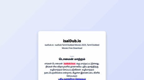Visit Isaidub.me - IsaiDub.io - isaiDub Tamil Dubbed Movies 2025 ...