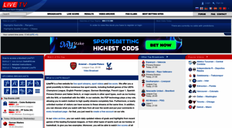 Visit Livetv818.me - Прямые спортивные видео трансляции, футбол, хоккей, теннис, баскетбол / LiveTV.