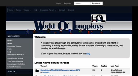 Visit Longplays.org - Home - World of Longplays.