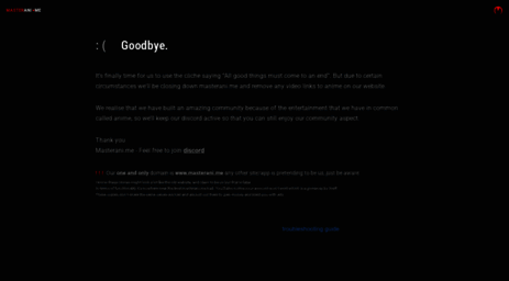 Visit Masterani.me - Masterani - Goodbye..