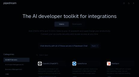 Visit Mcp.pipedream.com - Pipedream MCP.