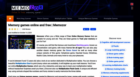 Visit Memozor.com - Memory Games - Online & Free | Play on Memozor.