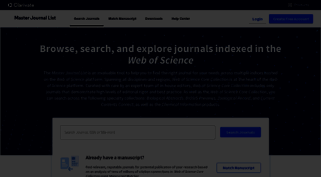 Visit Mjl.clarivate.com - Web of Science Master Journal List - WoS MJL by Clarivate.