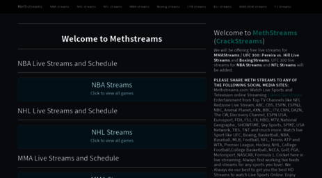 Visit Mmethstreams.com - MethStreams - Well Known MMA, NBA, NFL, WWE ...