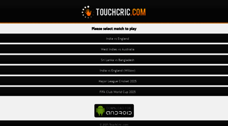 Visit Mob.touchcric.com - TouchCric | India vs England Live Streaming ...