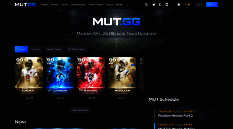 Visit Mut.gg - Madden NFL 26 Ultimate Team Database - Player Ratings ...