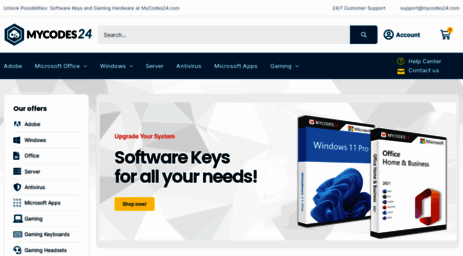 Visit Mycodes24.com - Genuine Software Keys & Gaming Hardware - MyCodes24.