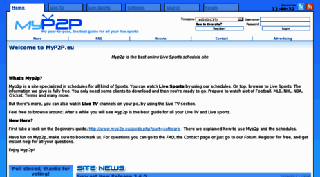Visit Myp2p.eu - MyP2P.eu :: Free Live Sports on your PC, Live Football, MLB, NBA, NHL and more