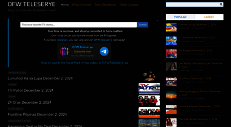 Visit Ofwteleserye.su - OFW Teleserye | Pinoy Tambayan | Pinoy TV ...