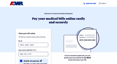 Visit Pay.amr.net - American Medical Response - View and Pay Bill.