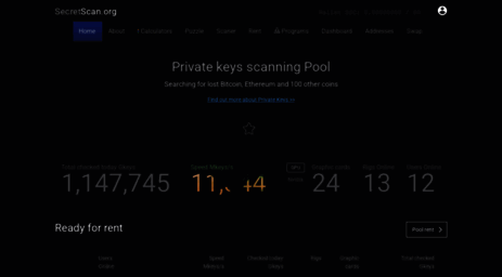 Visit Secretscan.org - Private Keys Scanning Pool - SecretScan.org.