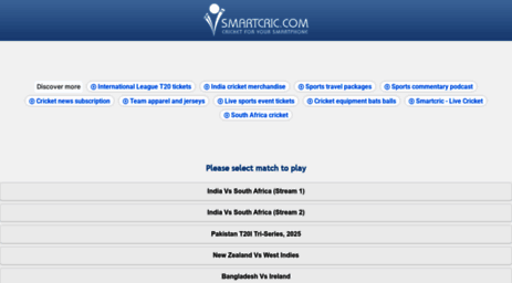 Visit Smartcric.is - India Vs South Africa Live Streaming 2025 - The ...