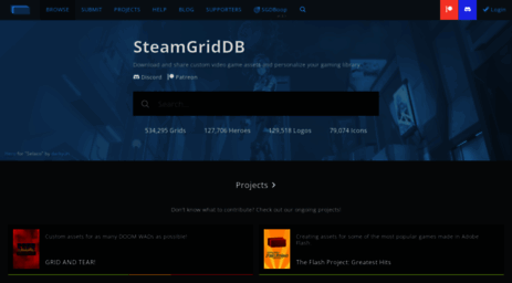 Visit Steamgriddb.com - Home - SteamGridDB.