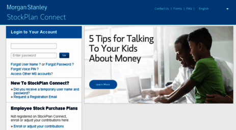 Visit Stockplanconnect.morganstanley.com - Morgan Stanley at Work - Login.