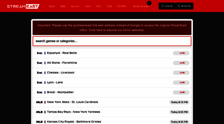 Visit Streameast.sk - Streameast - Your Free Sports Streaming Home.