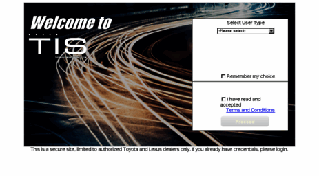 Visit Tis.toyota.com - Login.