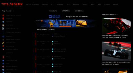 Visit Totalsportekpro.com - TOTALSPORTEK - LIVE STREAMS.