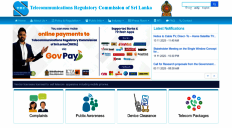 Visit Trc.gov.lk - Telecommunications Regulatory Commission.