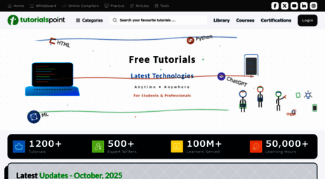 Visit Tutorialspoint.com - Free Tutorials on Technical and Non Technical Subjects.