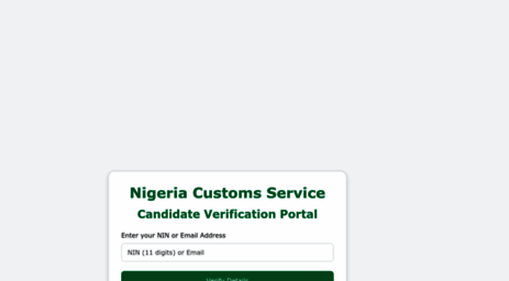 Visit Updates.customs.gov.ng - Nigeria Customs Service - Candidate ...