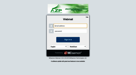 Visit Webmail.azp.sr - MDaemon Webmail.