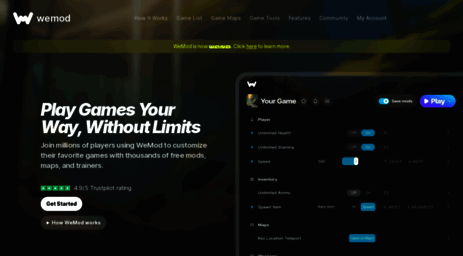 Visit Wemod.com - WeMod | PC Game Mods, Maps, and Trainers in One App.