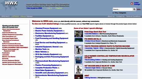 Visit Wwx.com - WWX - Used equipment and surplus equipment.